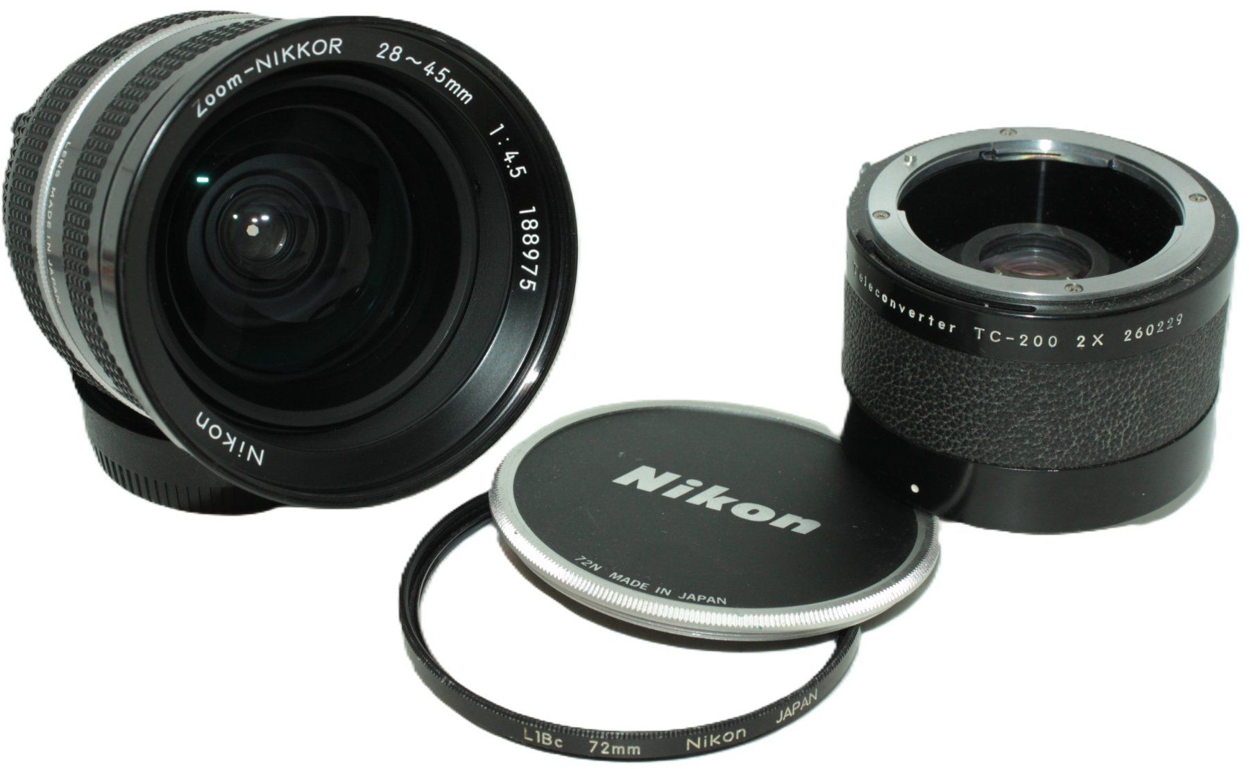 NIKON Zoom-NIKKOR 4.5 / 28-45 mm + 2x TC-200 Konverter (Gebraucht) in ...