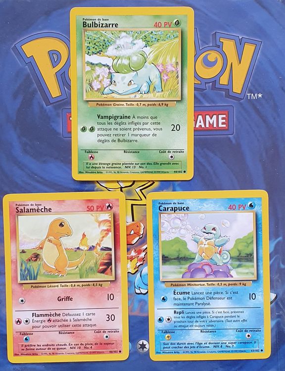 Cartes Bulbizarre, Salamèche et Carapuce (Set de base) 3pcs (Neuf (Voir ...