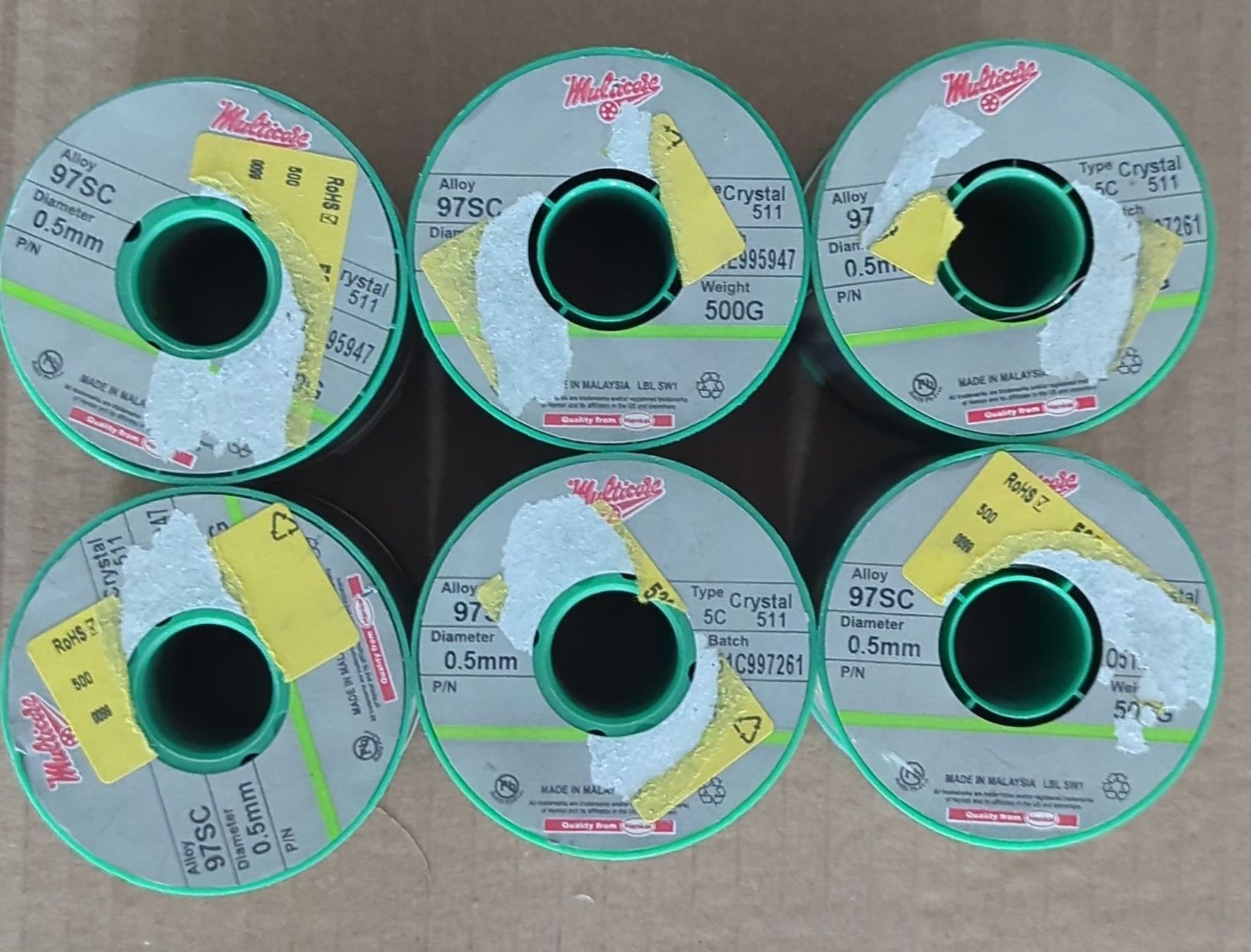 6x Multicore 97SC Solder Wire Spools - Electronics Project (Neu (gemäss ...