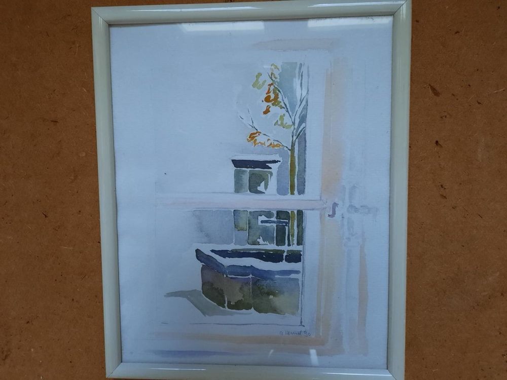 Aquarell Brunnen Trun Dorf Graubünden Kunst Original Gemälde | Kaufen auf Ricardo