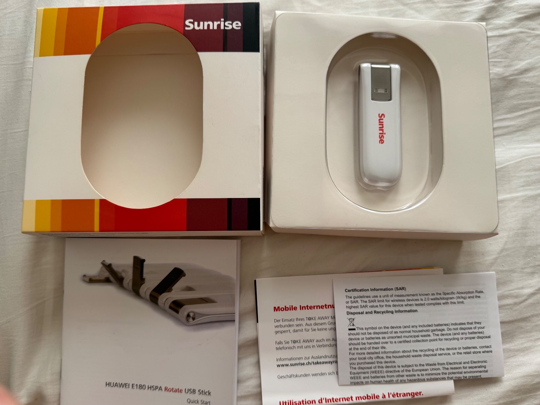 Sunrise Huawei Mobile Hotspot E180 Rotate LTE USB Stick. NEU (Neu und ...