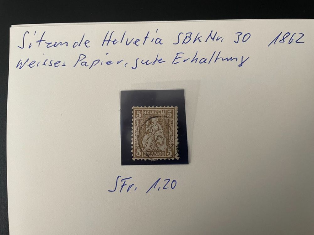 Sitzende Helvetia SBK Nr. 30 1862 | Kaufen auf Ricardo