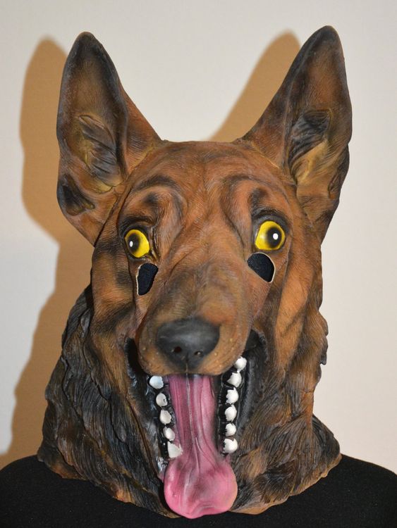 Fasnachtsmaske Latex-Maske Hund Schäferhund (Neu (gemäss Beschreibung ...