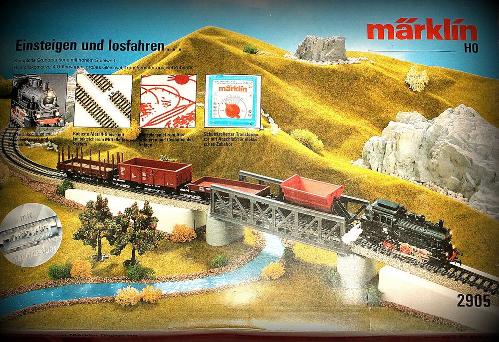 MÄRKLIN Set 2905 / Lok, Wagen, Schienen, Brücke, alter Trafo (Gebraucht ...