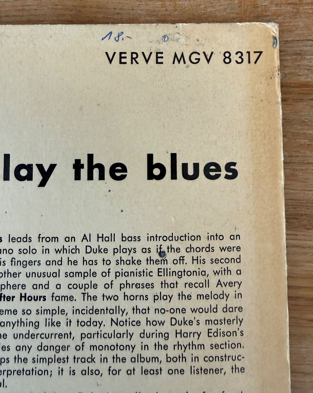 Duke Ellington & Johnny Hodges - Play The Blues Schallplatte (Gebraucht ...