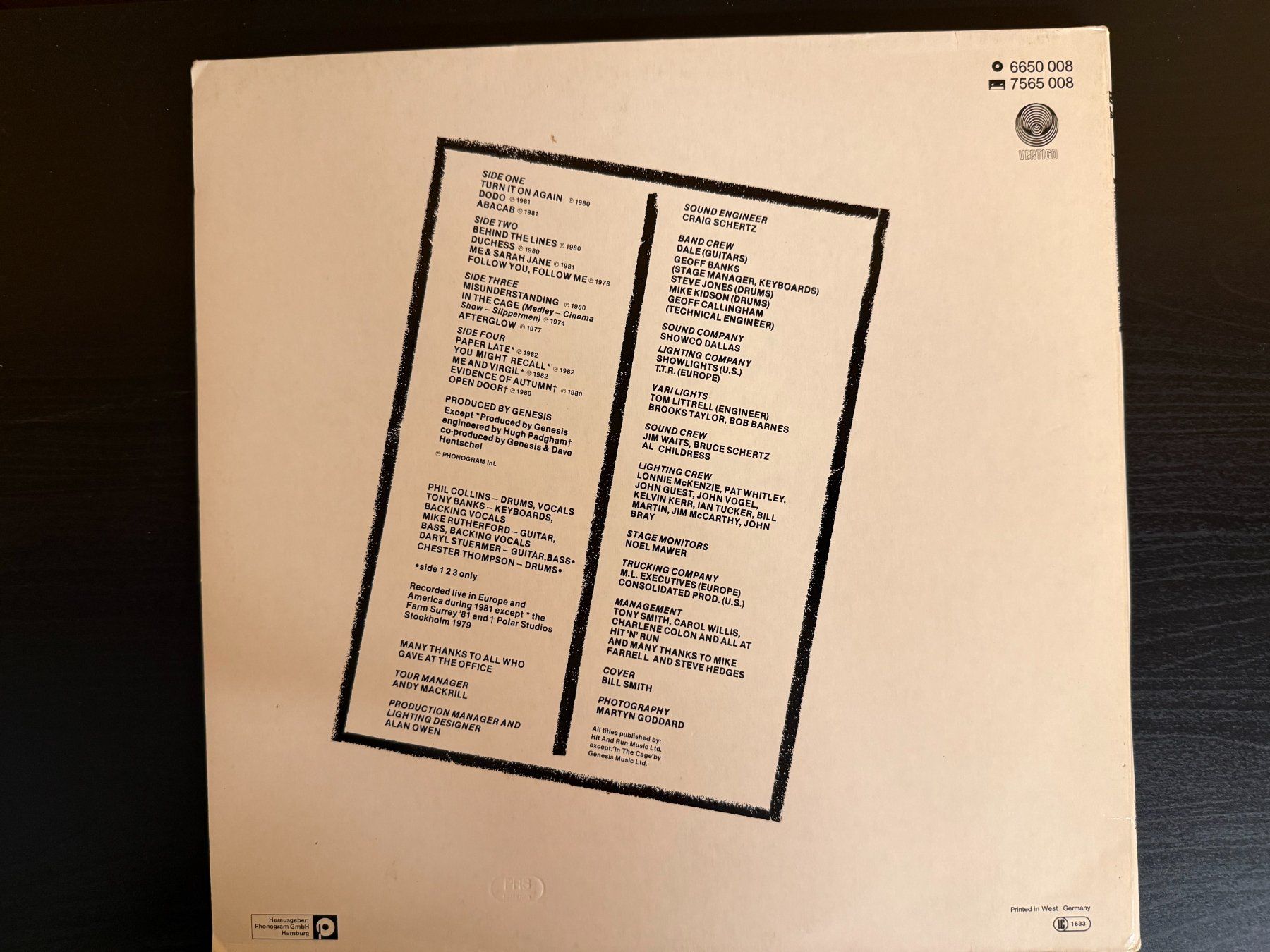 Genesis – Three Sides Live [2LP DE 1982] (Gebraucht) in Tamins für CHF ...