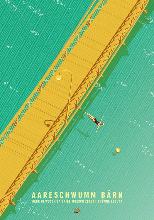 Plakat Aareschwimmen Bern F4 Weltformat Originalverpackt Neu Und Originalverpackt In Bern