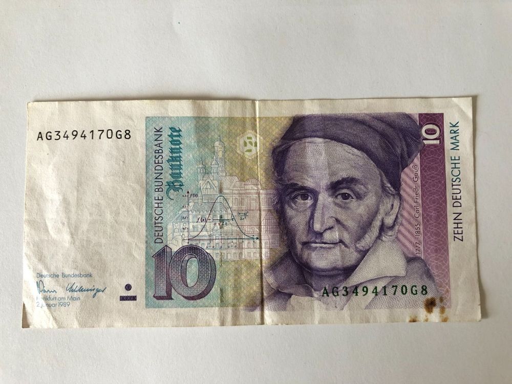 Deutschland 1989, 10 Deutsche Mark (Gebraucht) in Bettwiesen für CHF 4. ...