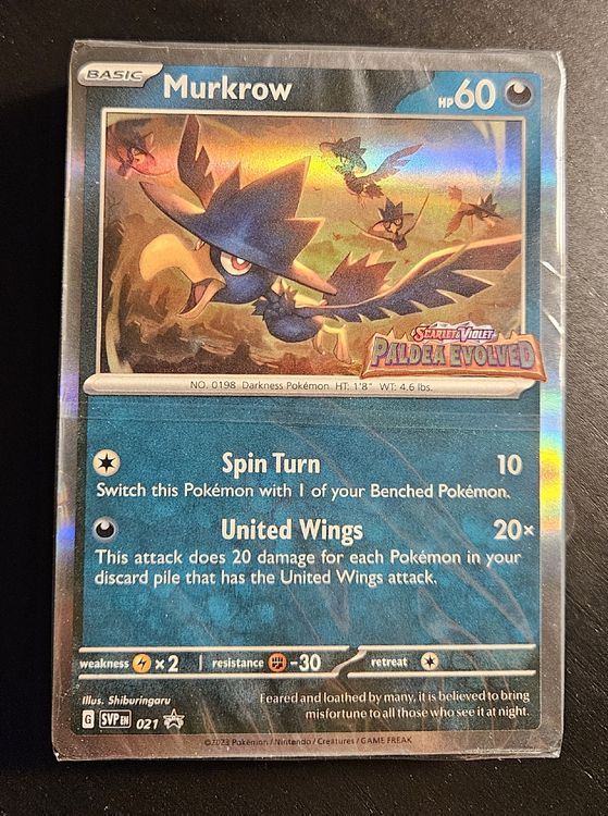 Pokemon Paldea Evolved Murkrow 021 Sealed Promo Deck (Neu und ...