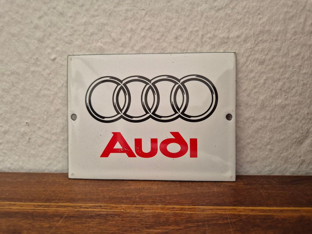 Emailschild Audi Automobil Logo Emaille Schild Reklame Retro (Neu ...