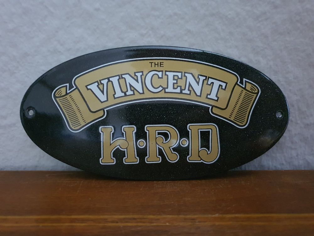 Emailschild Vincent HRD UK Motorcycle Emaille Schild Reklame (Neu ...