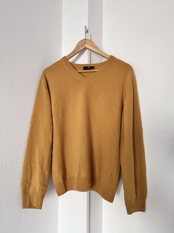 Peter Hahn 100% Virgin Wool Jumper, size 48, V-neck, Gold 54 (Gebraucht ...