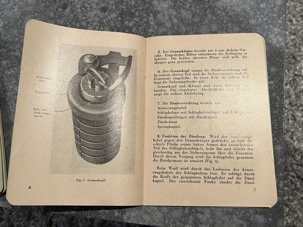 die Handgranaten, D.HG 17, O HG 19, tech. Regl. T 8 d, 1939 (Gebraucht ...