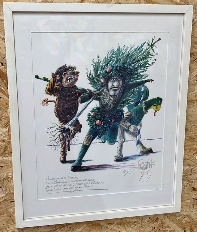 Lithografie Vogel Gryff handsigniert Freddy Oettli (ID M101) (Gebraucht ...