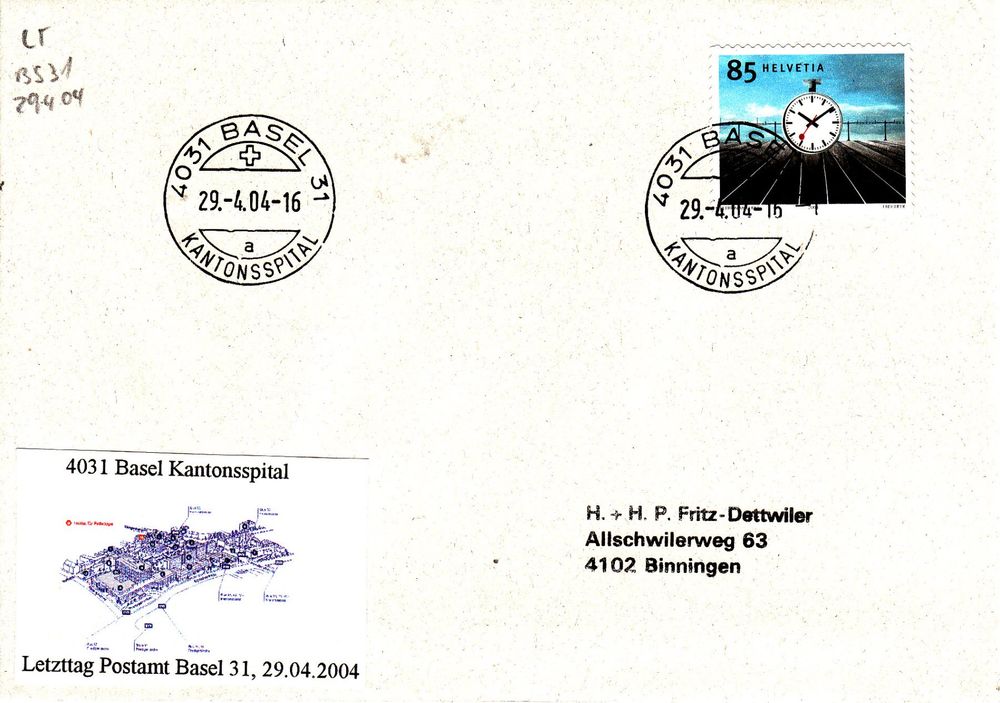 LT Brief mit Poststempel - Basel 31-Kantonsspital 2004 | Kaufen auf Ricardo
