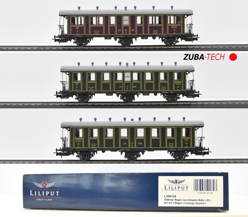 Liliput L350134 Oldtimer-Wagen-Set 3-tlg Jura-Simplon GS OVP (Gebraucht ...
