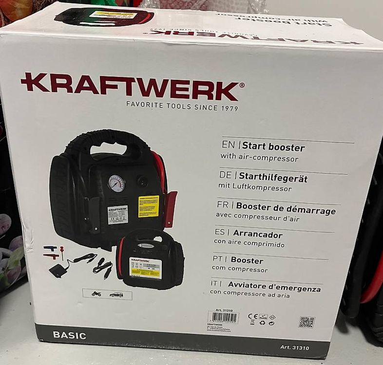 Kraftwerk Start Booster 12V / 900A Peak mit Air-Kompressor (Gebraucht ...