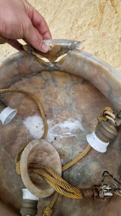 Vintage Alabaster Lampe, reparierbedürftig, Top Design 💡 (Gebraucht) in ...