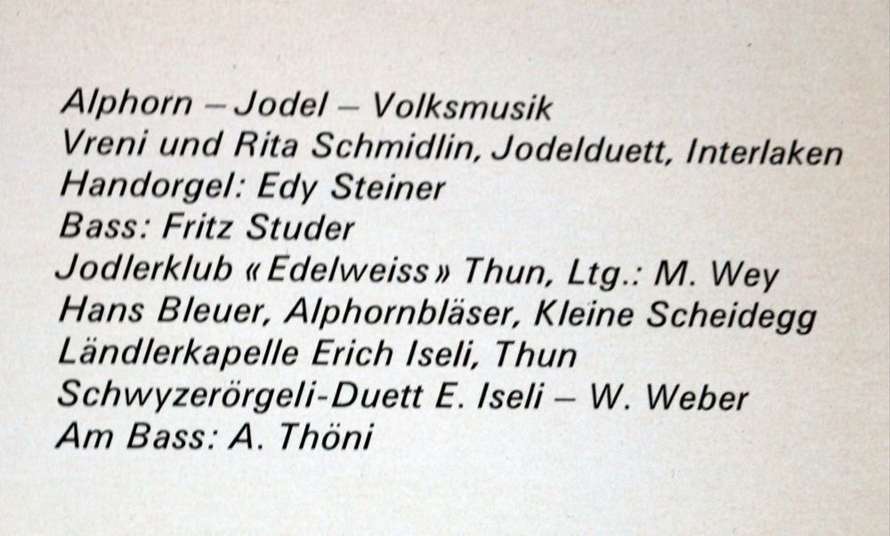 JUNGFRAU-EXPRESS - ERICH ISELI - LP ♪ GEWASCHEN (Gebraucht) in Unterseen für CHF 7 – mit ...