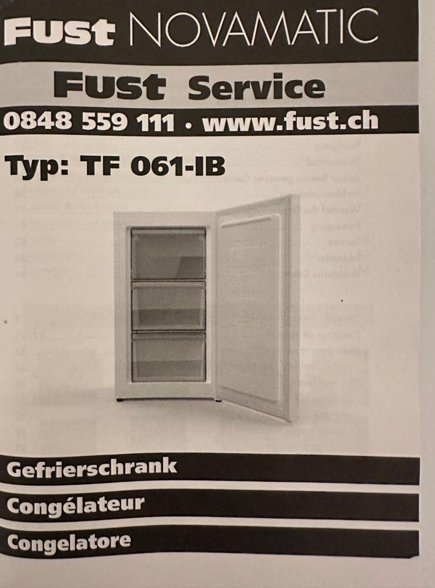 Fust Novamatic Gefrierschrank TF 061-IB - Top Zustand! (Gebraucht) in ...