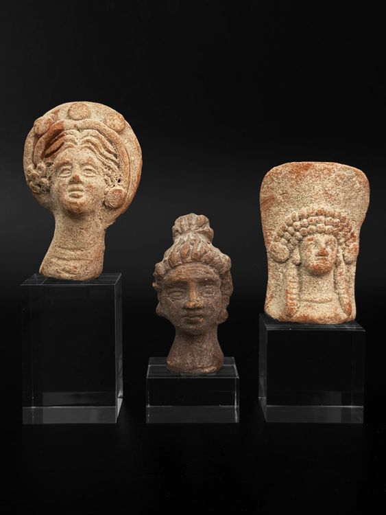 3 antike Griechische Terrakotta Köpfe (4.– 2. Jh. v. Chr.) (D'occasion ...