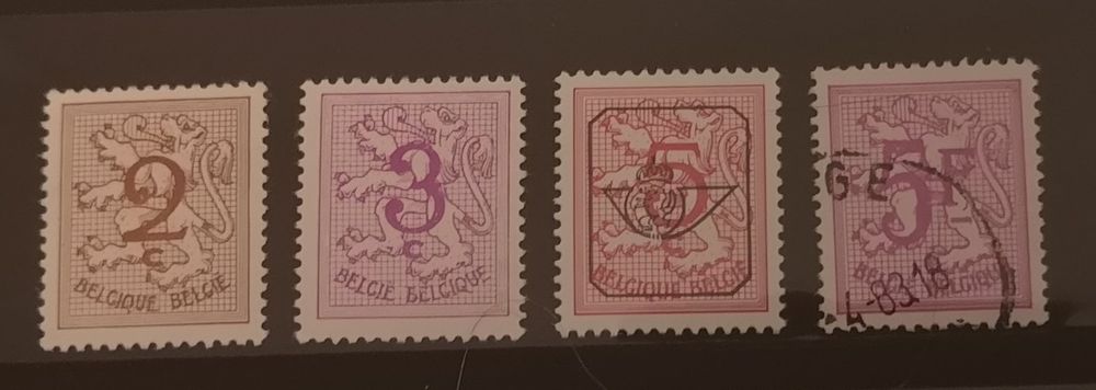 Belgien, Set aus Heraldic Lion, 2c,3c,5c und 5F (Gebraucht) in ...