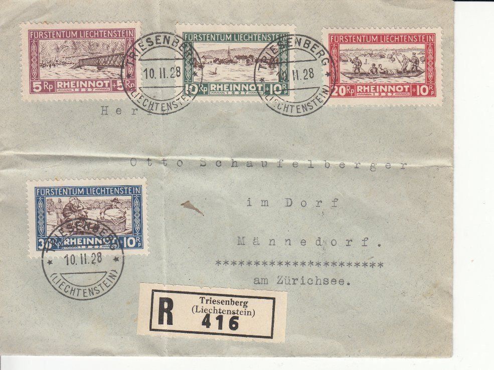 SBK FL W7 - W10 Satzbrief "Rheinnot", Kat. Fr. 250.- (Gebraucht) in Bürglen TG für CHF 13.5 ...