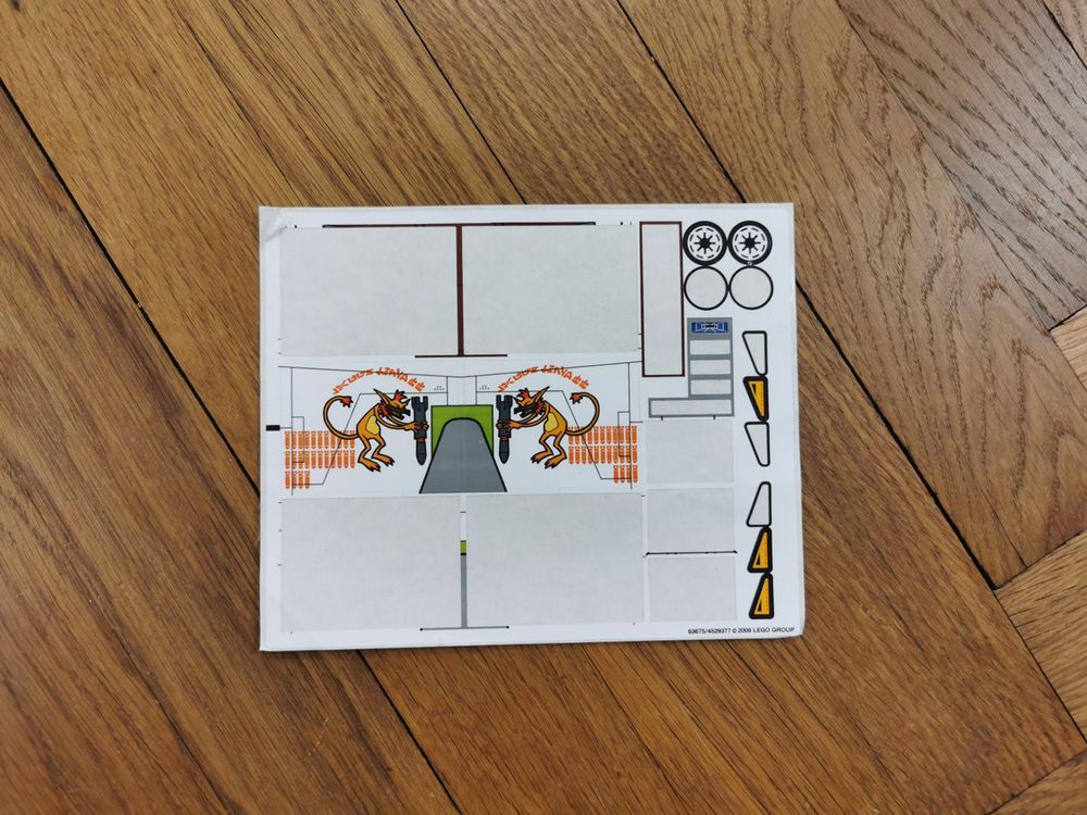 Original Lego Stickerbogen für 7676 Star Wars Gunship (Gebraucht) in ...