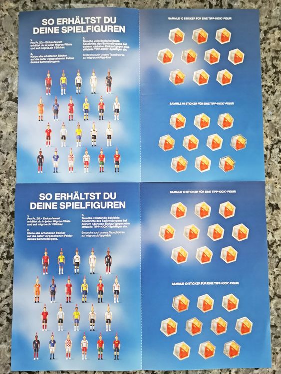 40 Tipp-Kick Mania Stickers Migros (Neu (gemäss Beschreibung)) in Brunnen für CHF 10 – mit ...