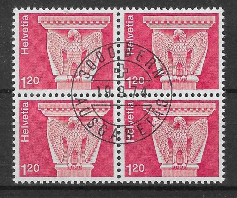 Timbres Suisse: 1973/75 bloc de 4 N° 536 | Kaufen auf Ricardo