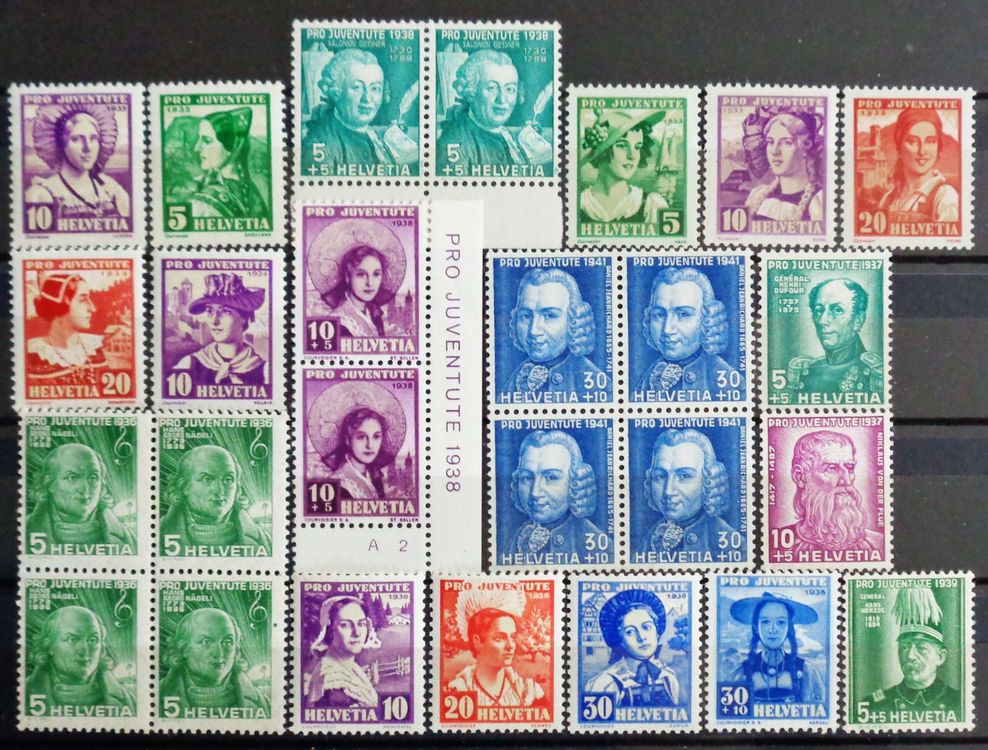 PRO JUVENTUTE: Postfrisches Lot aus 1933–1941 ** (Neu (gemäss Beschreibung)) in Zürich für CHF 2 ...