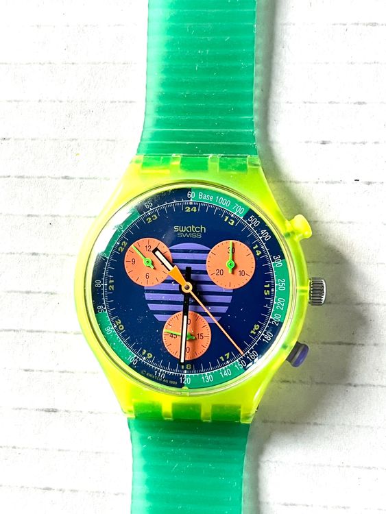 SWATCH CHRONO SCJ100 Neo Wave GETRAGEN, LÄUFT PERFEKT (Gebraucht) in ...