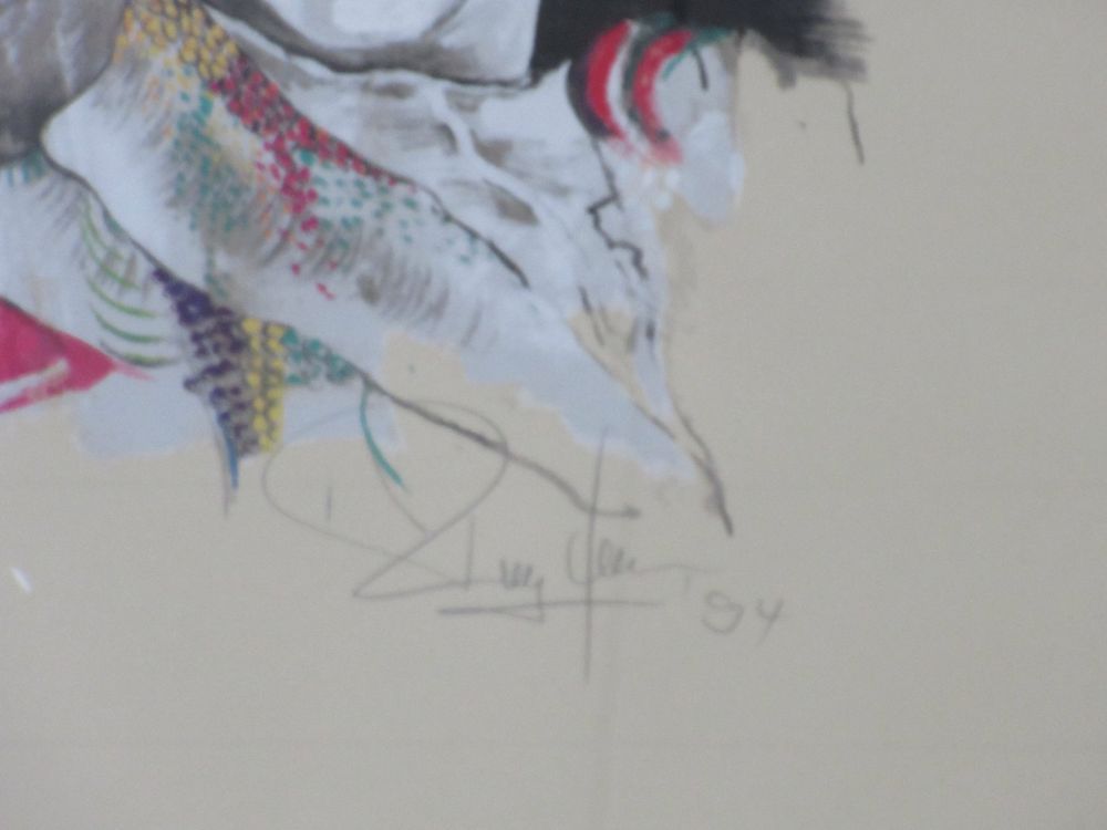 Rolf Knie DREI CLOWNS WEISS-ROT Serigraphie hs./hn, gerahmt | Kaufen auf Ricardo