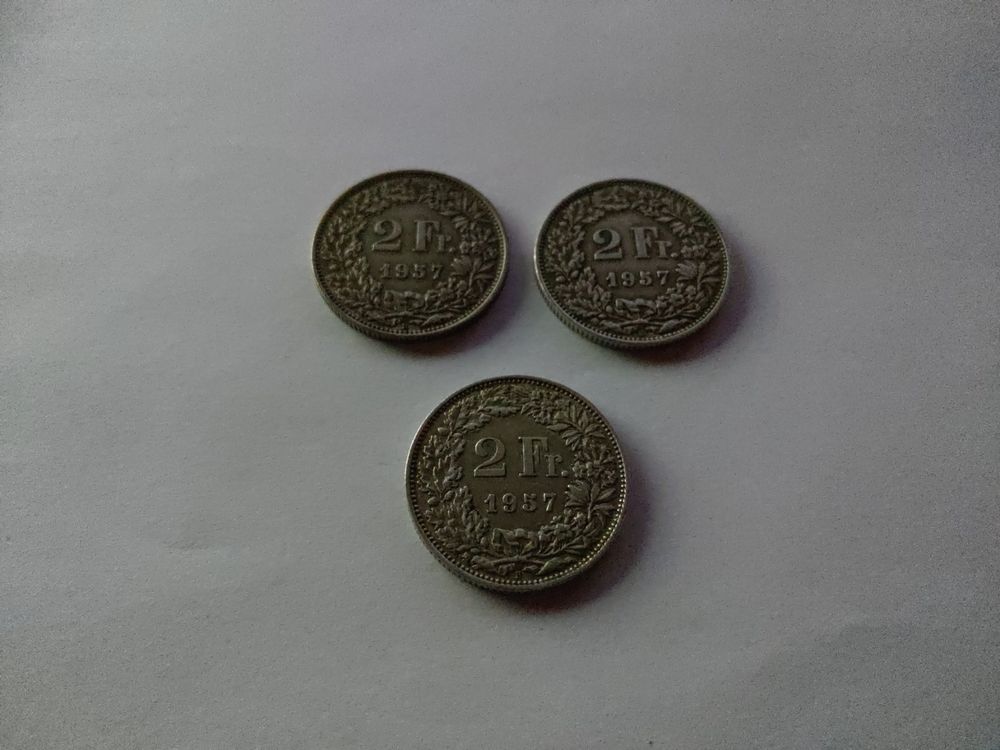 2 Franken Münze Silber 1957 3 Stück | Kaufen auf Ricardo
