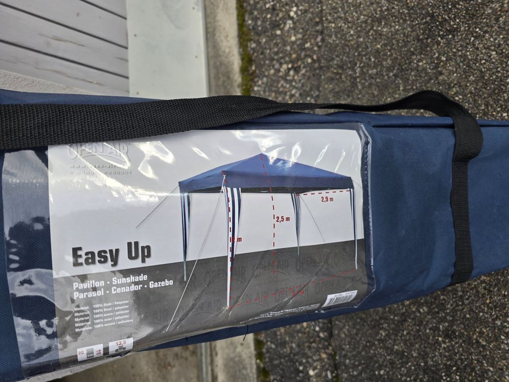 Blauer Pavillon Easy Up 2,9x2,5m NEU | Kaufen auf Ricardo