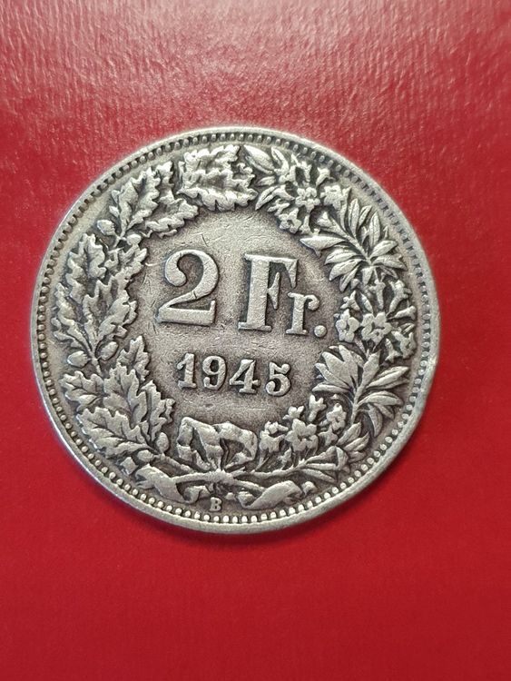 Schweizer Silbermünze Fr. 2.00, J. 1945 (Gebraucht) in Winterthur für CHF 5 – mit Lieferung auf ...