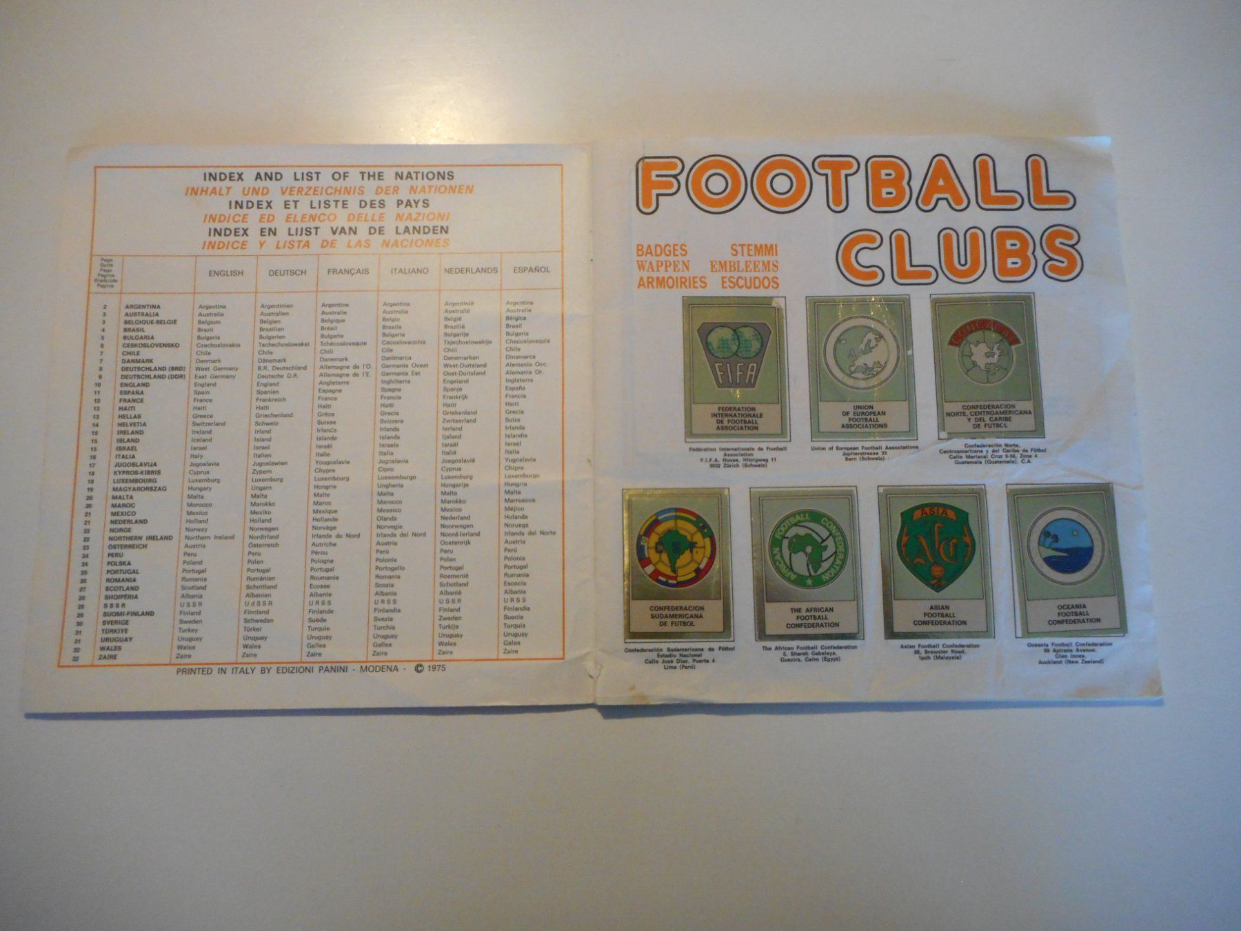 Panini Album Football Clubs 75/1975 komplett (Gebraucht) in Cham für ...