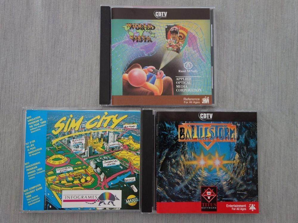 3 Commodore CDTV Games, Battlestorm, Sim City, World Vista | Kaufen auf ...