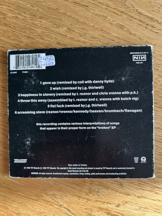 Nine Inch Nails: Fixed CD-Single (1992) Selten | Kaufen auf Ricardo