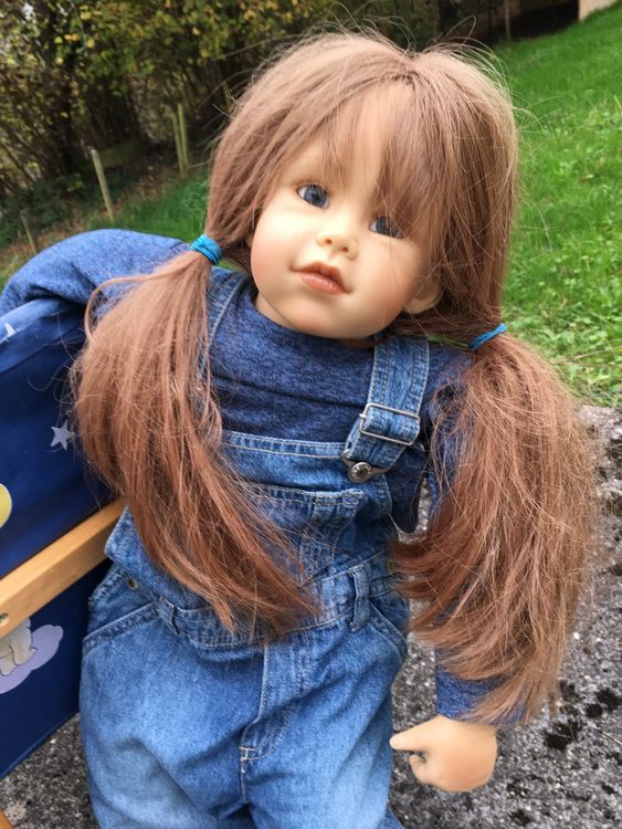 Lebensechte Künstlerpuppe, 70 cm gross, von Waltraud Hanl, (Neu (gemäss ...