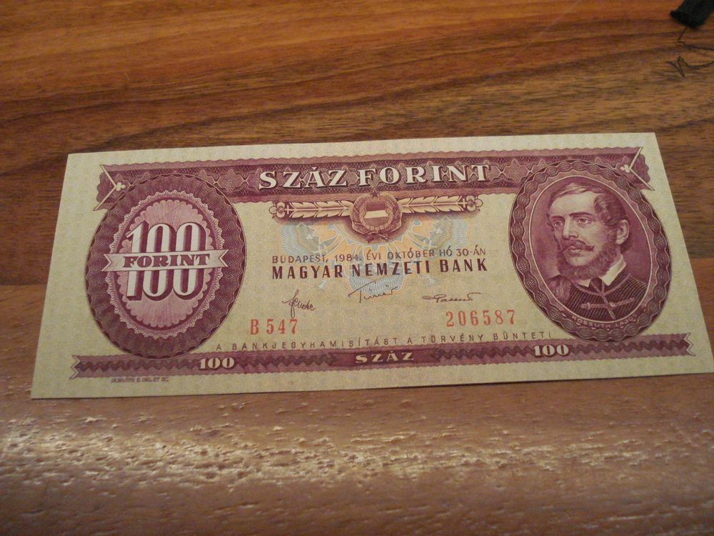 Banknote Ungasrn, 100 Forint, 1981 (Gebraucht) in Niederwil AG für CHF ...