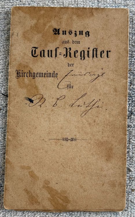 AUSZUG AUS DEM TAUF-REGISTER KANTON BERN 1820 (Gebraucht) in ...
