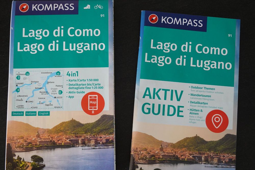 Wander/Bike-Karte Lago di Como / Lago di Lugano (Gebraucht) in Einsiedeln für CHF 5 – mit ...