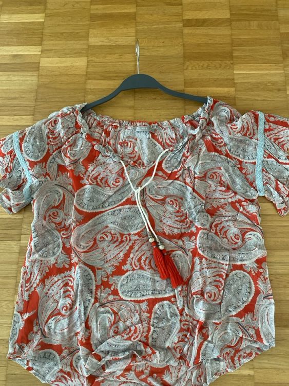 Nile Bluse Viskose Paisley Gr. M Rot Sommer Boho Ibiza Look (Neu ...