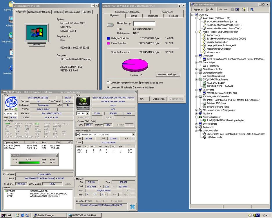 Compaq Deskpro EN Pentium 3 550MHz, 512MB, Windows 2000 (Gebraucht) in ...