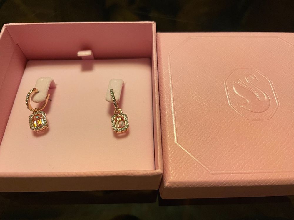 Millenia Drop-Ohrhänger Oktagon-Schliff, Rosa, Roségold (Neu und ...