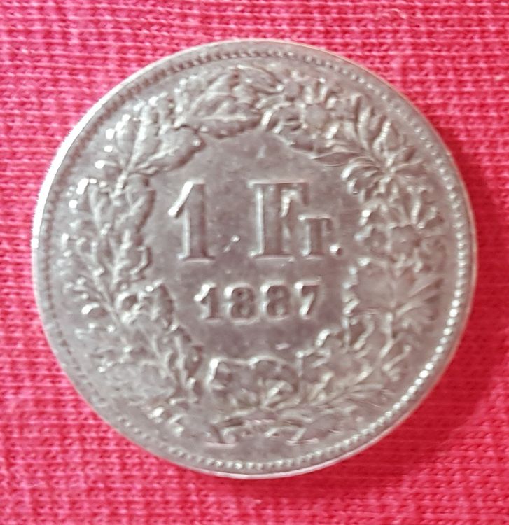 1 Franken 1887 uralte und seltene Silbermünze ab nur 1 Fr !! (Gebraucht) in Camignolo für CHF 3. ...