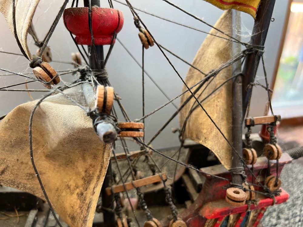 Vintage Modellschiff Modell Schiff Holz „Santa Maria 1492“ | Kaufen auf ...