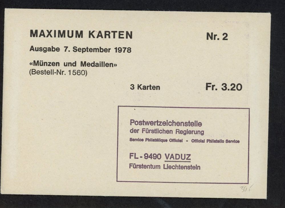 Liechtenstein 1978, Maximumkarte Nr. 2 | Kaufen auf Ricardo