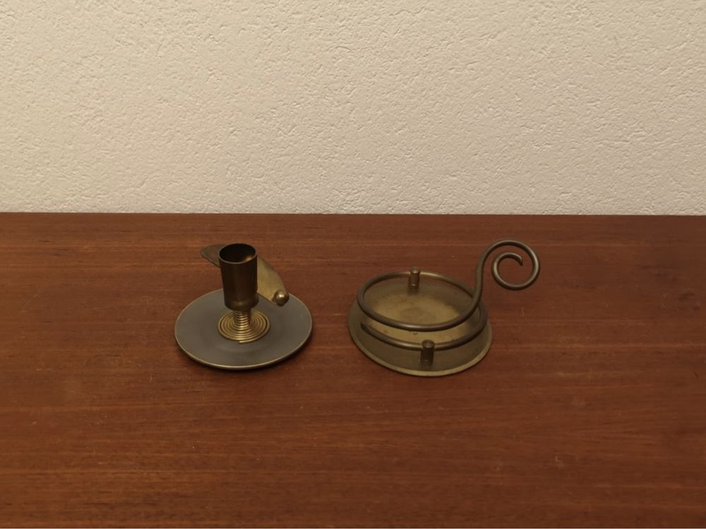 2x vintage Kerzenständer 80s Design Messing Kerzenhalter (Gebraucht) in Zürich für CHF 25 – mit ...